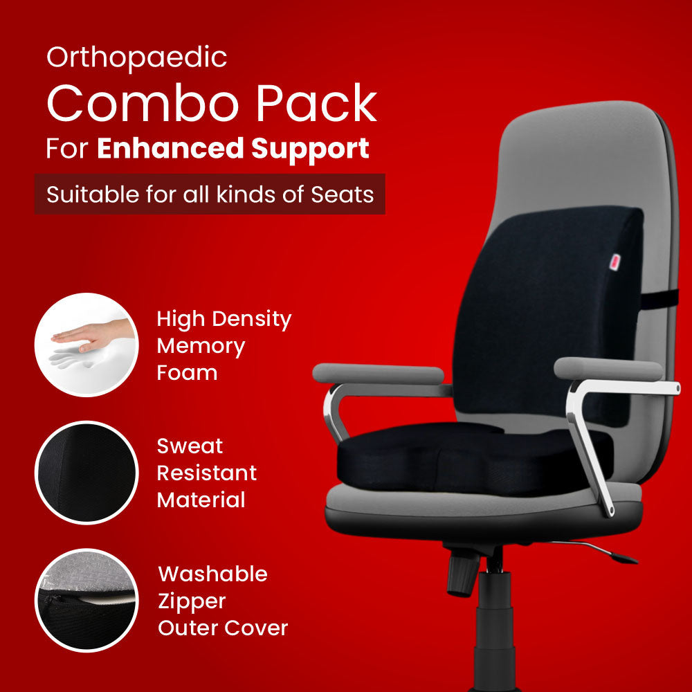 Dr. Ortho Back Support and Coccyx Cushion Combo – Premium Comfort ...