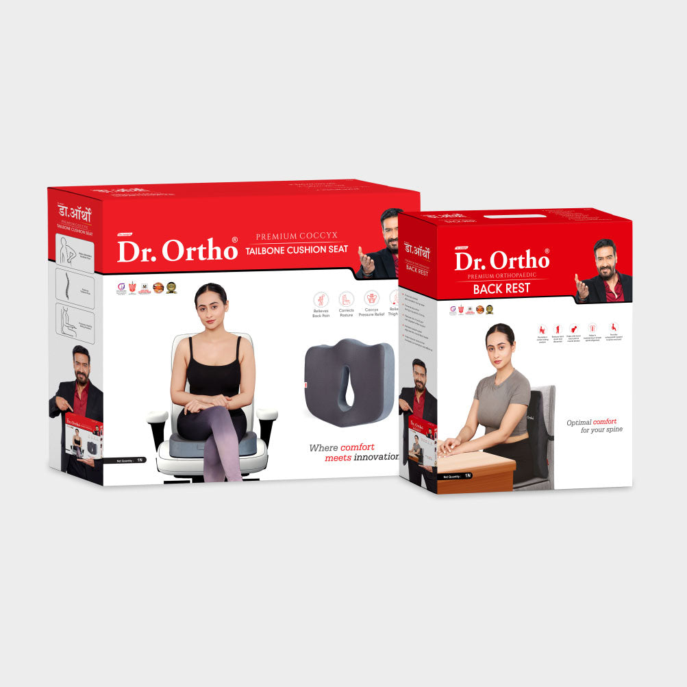 Premium Back Rest & Coccyx Cushion Combo for Pain Relief & Posture ...