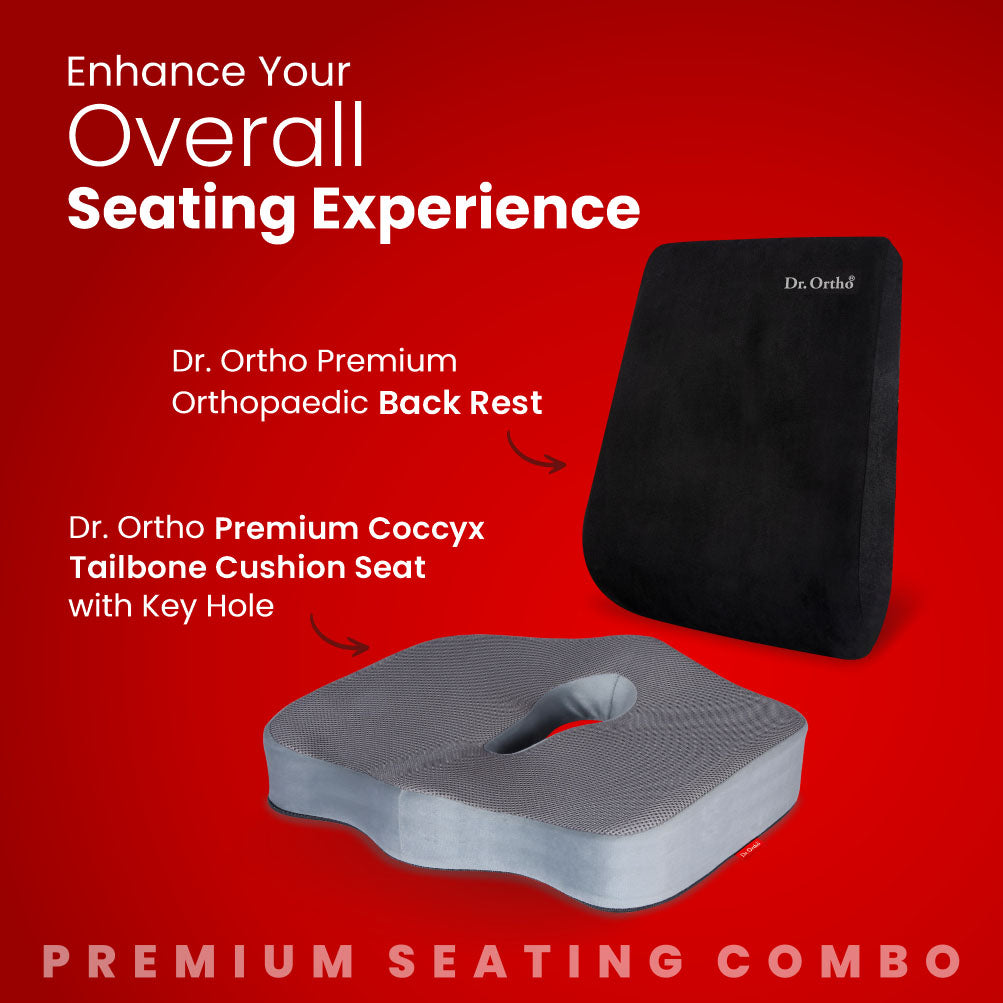 Premium Back Rest & Coccyx Cushion Combo for Pain Relief & Posture ...