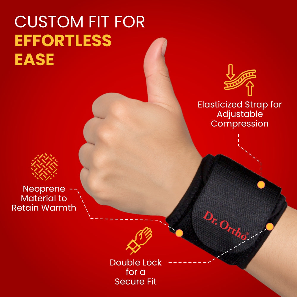 Dr. Ortho Neoprene Wrist Support | Double Lock for Firm & Adjustable ...